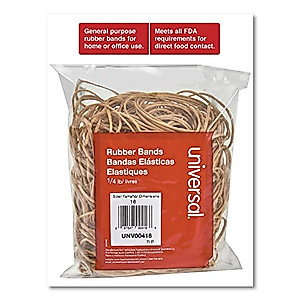 Universal UNV00416 Rubber Bands, Size 16, 2-1/2 X 1/16, 475 Bands/1/4lb (475/Pack)