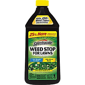 Spectracide Lawn Weed Killer, 32 oz, Clear & Weed Stop for Lawns Concentrate, Kills Weed Roots, Not The Lawn, 40 fl Ounce