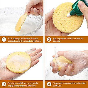 52-Count Facial Sponges Compressed Facial Cleaning Sponges, Face Cleansing Sponge SPA Massage Sponges Cleaning Exfoliating Sponge for Face