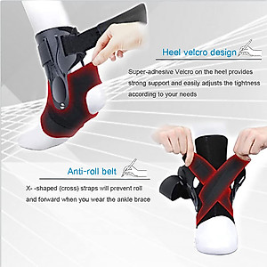 TODDOBRA Ankle Brace for Sprained Ankle, Ankle Support Brace with Side Stabilizers for Men & Women, Ankle Splint Stabilizer Volleyball, Basketball, Ankle Supports for Women (Update L)