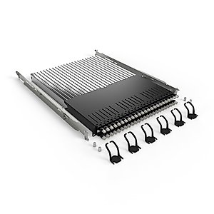 PATCHBOX® Plus+ Cat.6a - Patch Panel 24 Port Cable Management Kit for Network and Server Racks with Retractable Cable System for 19” Rails - Includes Flat 10GB Black STP Cables and Cassettes