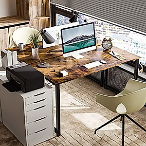 Coleshome 48 Inch Computer Desk, Modern Simple Style Desk for Home Office, Study Student Writing Desk, Vintage