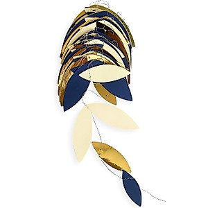 42Ft White Pink Paper Flower Garland Hanging Green Leaf Rose Gold Foil Flower Streamer Banner for Bachelorette Engagement Wedding Birthday Bridal Shower Anniversary Spring Summer Tea Party Decorations