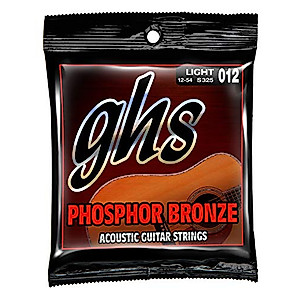 GHS Strings S325 Phosphor Bronze Acoustic Guitar Strings, Light (.012-.054)