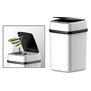 MagiDeal Automatic Touchless Motion Sensor Trash Can, 3 Gal L, Plastic, Small, Kick Touch