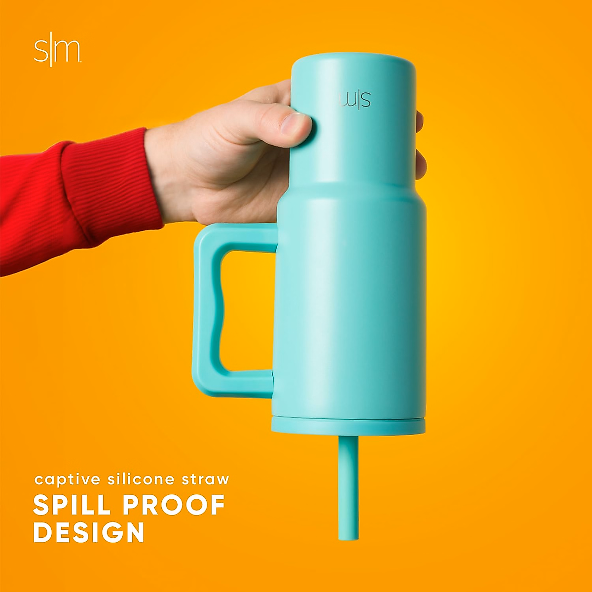 Simple Modern Kids 24 oz Tumbler with Handle and Silicone Straw Lid | Spill Proof and Leak Resistant | Reusable Stainless Steel Bottle | Gift for Kids Boys Girls | Trek Collection | Ocean Water