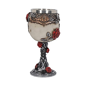 Nemesis Now B4327M8 Gothic Roses Goblet 18cm Black, Resin w/stainless steel insert, One Size