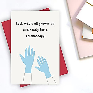 Alzombi Colonoscopy Birthday Card, Funny Birthday Card, Getting Old Card for Best Friend, 50th Bday Card