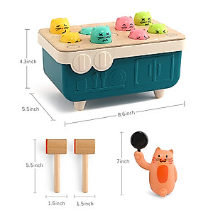 TOP BRIGHT Developmental Toys for 3 Year Old Wooden Pounding Bench Toy with Hammer Fine Motor Skills Toys Montessori Toy for Toddlers, Preschool Learning Educational Toys for Age 3 Year Girls Boys