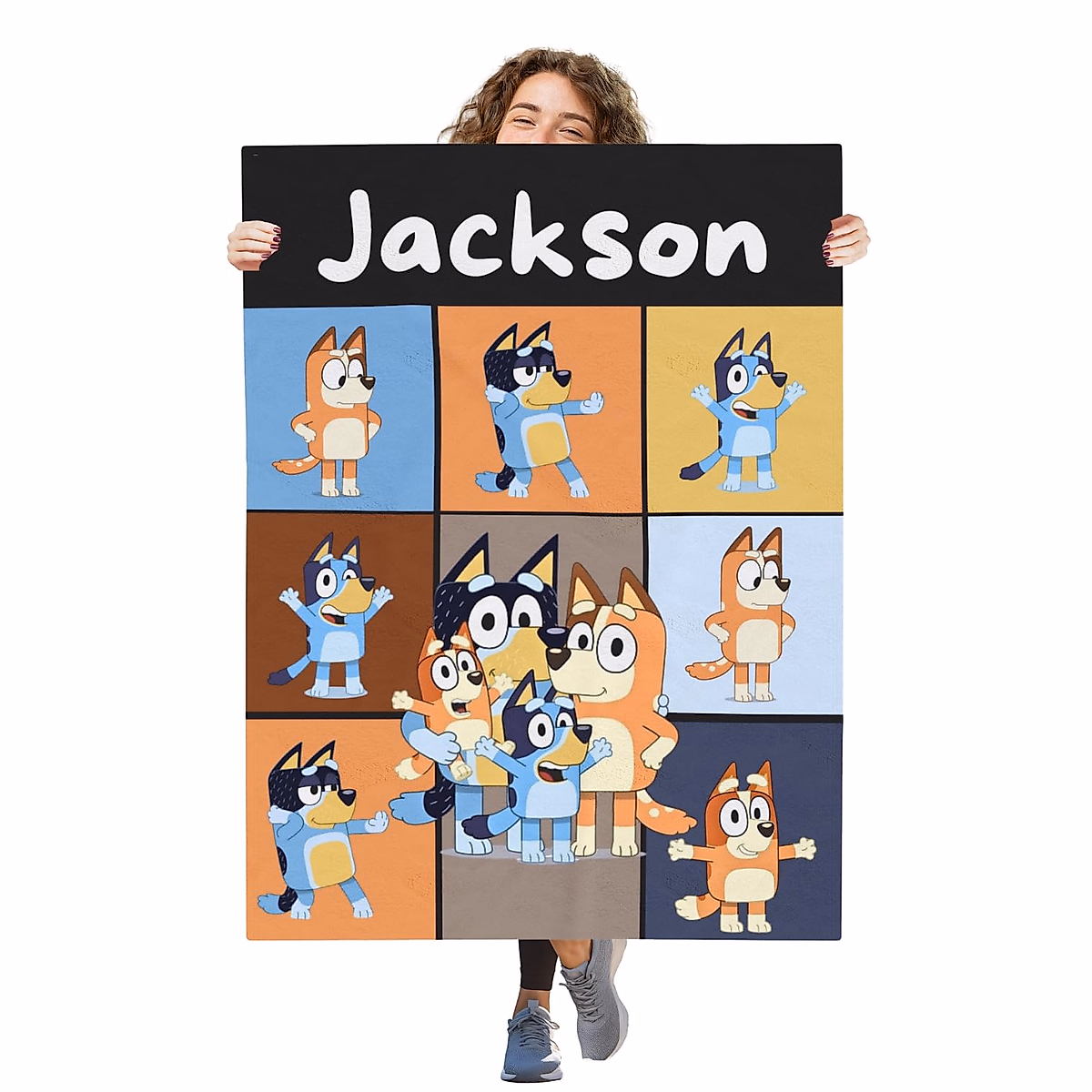 Plush Travel Throw Blanket - Blue and Bingo Blanket Measures 30x40 Inches Super Soft & Cozy Travel Accessories