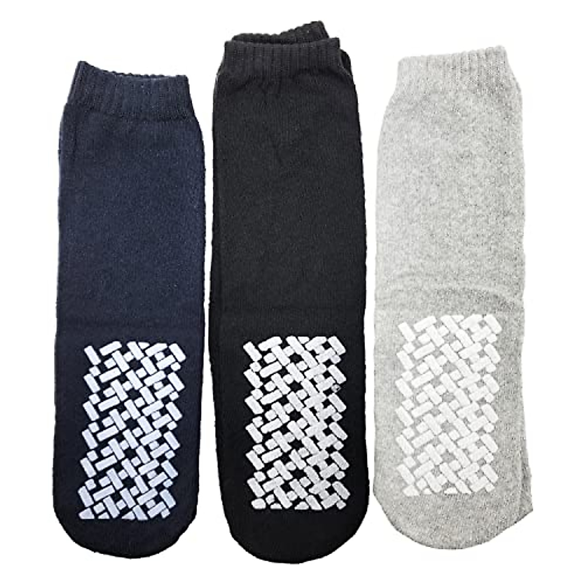 Anti-Slip Slipper Socks, 6-12 Pairs, Gripper Bottom Unisex Men Women Indoor House Non-Skid Hospital Sock Bulk