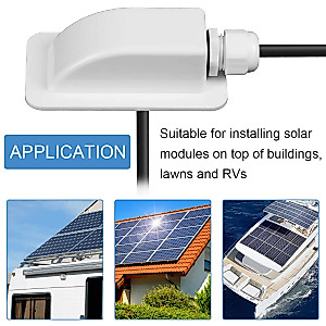 DKARDU Cable Entry Gland Solar Single Port Waterproof Housing Cable Duct ABS IP68 3-12mm for RV Boats, 2 PCS Solar Panel Wiring Mounting Brackets for Motorhomes Campervans Caravans, White