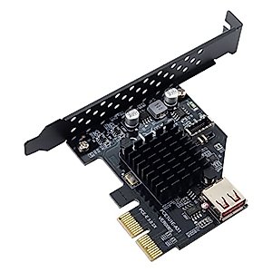 ChenYang 2 Port USB 2.0 ＆ USB 3.1 Gen 2 Type-E Front Panel Socket to PCI-E 2X PCI Express Expansion Card Adapter