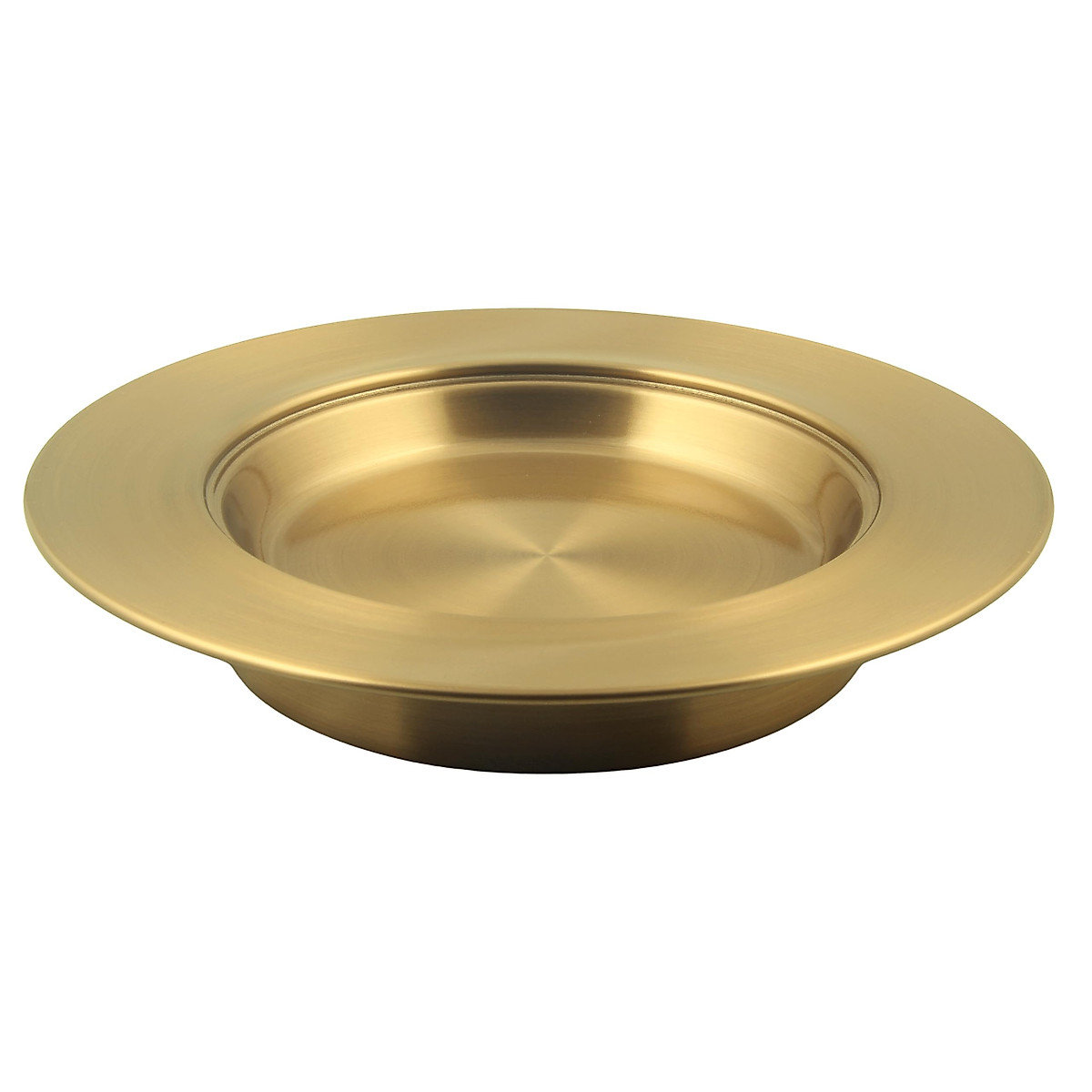 Communion Ware 3 Holy Wine Serving Trays with A Lid & 2 Stacking Bread Plates with A Lid - Stainless Steel (Brass/Gold Shiny)