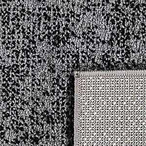 Grey Black Area Rug Modern Design with Abstract Paint Effect, Size: 6'7" x 9'6"