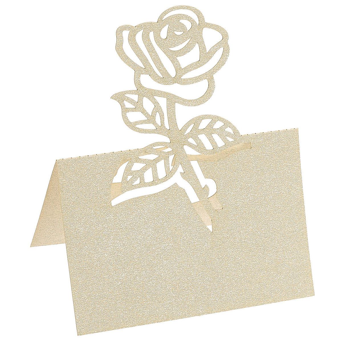 PATIKIL Table Name Place Cards, 50Pcs Favor Decor Rose Cut Design Blank Card for Wedding Party Seating Place Cards, Beige