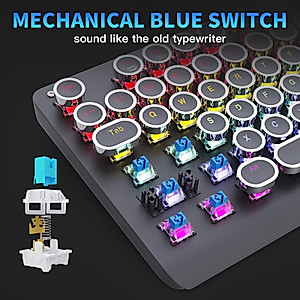 E-YOOSO K600 Mechanical Gaming Keyboard 104 Keys LED Backlit Keyboard Crystal Keycap (Blue Switch)