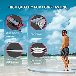 AZXRHWYGS 10 ft Inflatable Boat, 2 Person Kayak, Red, PVC Material, Fishing, Travel, with Aluminum Oars, Hand Pump, Carry Bag