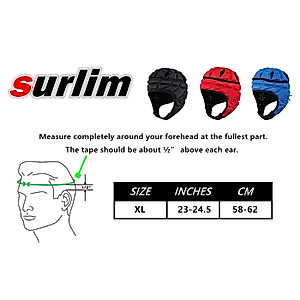 surlim Rugby Soft Helmet Soccer Headgear Scrum Cap 7v7 Flag Football Headguard for Adult X-Large (Blue)