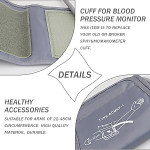 UPIQNG Blood Pressure Cuff Blood Pressure Machine Cuff,Sphygmomanometer Cuff Replacement Accessories,No Bp Machine,22-32cm (Silver Grey)