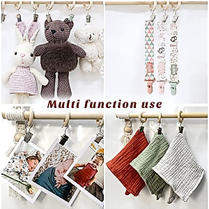 POVETIRE Baby Headband Holder, Hair Bows and Accessories Storage Organizer, Wall Hanging Decor for Nursery Toddler Girls Room (Beige-1)