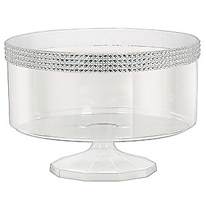 Amscan Silver Gem Trifle Container, 5 7/8", 1 Pc, Clear