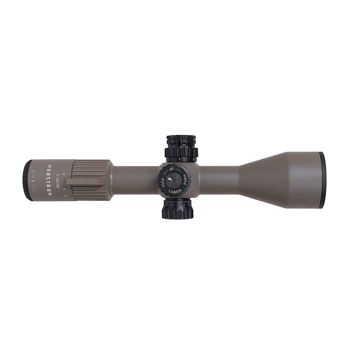 Monstrum G3 3-18x50 FFP Rifle Scope | Flat Dark Earth | Monstrum Extended Length Offset Scope Mount | 20 MOA | Bundle