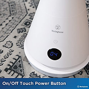 Westinghouse Electric Fan 40 Inches 2-in-1 Digital Bladeless With Heater - Crafted With 80° Oscillating Function, 1-9 Air Speed, 45° Tipping Automatic Power Off, Touch-Sensitive Control, 26W (White)