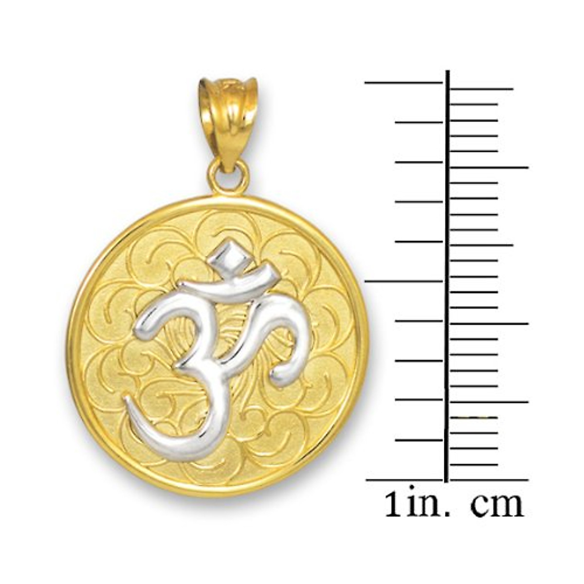 14k Two Tone Gold Om (Aum) Medallion Pendant