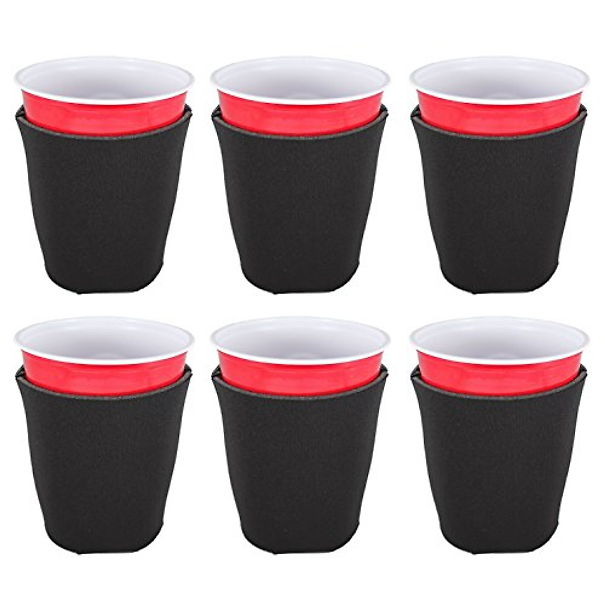 Blank Foam Party Cup Coolie (6 Pack, Black)