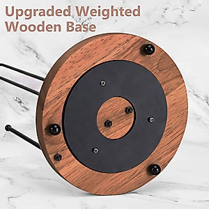 Lorbro Paper Towel Holder, Farmhouse Paper Towel Holder with Heavy Duty Wood Base, Countertop Paper Towel Holder Stand for Kitchen Decor Dining Table Home Brown