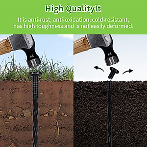 Darcvds 25PCS 8 Inch Plastic Landscape Anchoring Spikes, Garden Spiral Landscape Spikes for Weed Barrier, Paver Edging, Artificial Turf, Grass Pathways etc.