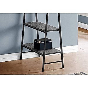 Monarch Specialties 7526 Computer Desk, Home Office, Laptop, Storage Shelves, 48" L, Work, Metal, Laminate, Black, Contemporary, Modern Desk-48 L Grey Stone-Look, 47.25" L x 23.75" W x 30" H