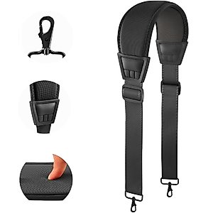 FIEIL 67" Universal Shoulder Strap, Neoprene Thick Padded Bag Strap with Double Adjustable Buckles and Metal Hooks, Ideal for Briefcases, Computer Satchels, Crossbody Bags, Luggage(Supple)