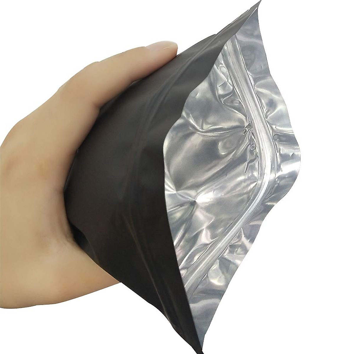 100 Pack Mylar Bags - 5.5 x 7.8 Inch Resealable Foil Pouch Bag Food Storage Pouch Matte Black