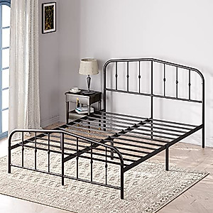 Zinus Heidi Metal Platform Bed Frame/Steel Mattress Foundation/Bed Frame with Headboard and Footboard/No Box Spring Needed/Easy Assembly, Black, King