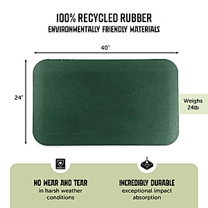 Playsafer Playground Safety Rubber Wearmat for Swingsets and Slides - 1" Thick X 24" W X 40" L (1 Pack, Green)