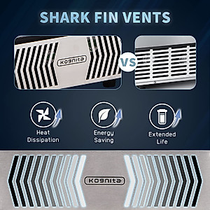 Kognita Under Counter Ice Maker Home Built in Ice Machine with Drain Pump, 2 Ice Scoops, 15 Inch Large Commercial Ice Maker with Water Line, 80LBS Per Day,Square Ice Cube Sheet - Silver