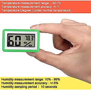 24 Pcs Temperature Humidity Meters Electronic Gauge Indoor Thermometer Hygrometer Small Humidity Meter Monitor Digital Hygrometer Mini LCD Display Fahrenheit for Garden, Fridge, Cellar, Closet