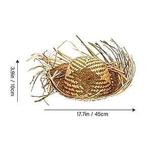 Zerodeko Beach Hat 2pcs Beachcomber Straw Hats, Hawaiian Straw Hats Summer Beach Hats Womens Hats