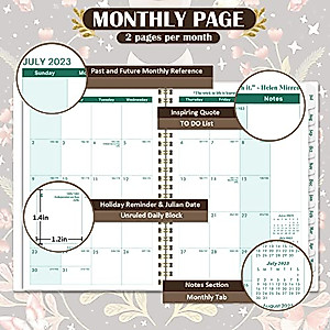 2023-2024 Planner - Academic Planner 2023-2024 with Tabs, 6.3" x 8.4", July 2023 - June 2024, Weekly and Monthly Planner 2023-2024 with Back Pocket + Thick Paper + Twin-Wire Binding - Moon
