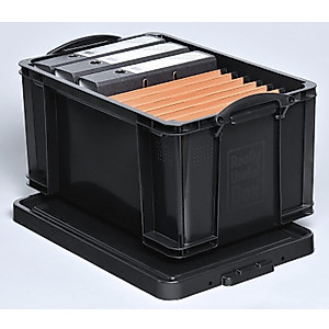 Really Useful Transparent Plastic Box Black 48 Litres 60 x 40 x 31.5 cm