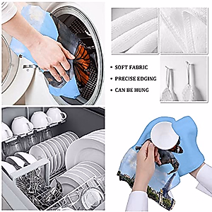 Big buy store Kitchen Towels Set of 4 Butterfly Elephant Dish Towels and Dishcloths Sets Decorative Tea Towel Funny Animal Absorbent Hand Towels for Kitchen Drying Bathroom Decor Gift 18x28 Inch