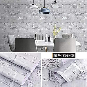 HOYOYO 17.8 x 118 Inches Self-Adhesive Liner Paper, Removable Shelf Liner Wall Stickers Dresser Drawer Peel Stick Kitchen Home Decor,Grey Brick English Litter