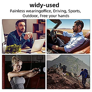 KAILIDE Ear Hooks Bluetooth Headset, Single Ear Bluetooth 5.0 Headset with Noise Canceling Mic Hands-Free Earpiece Painless Headphones Business/Office