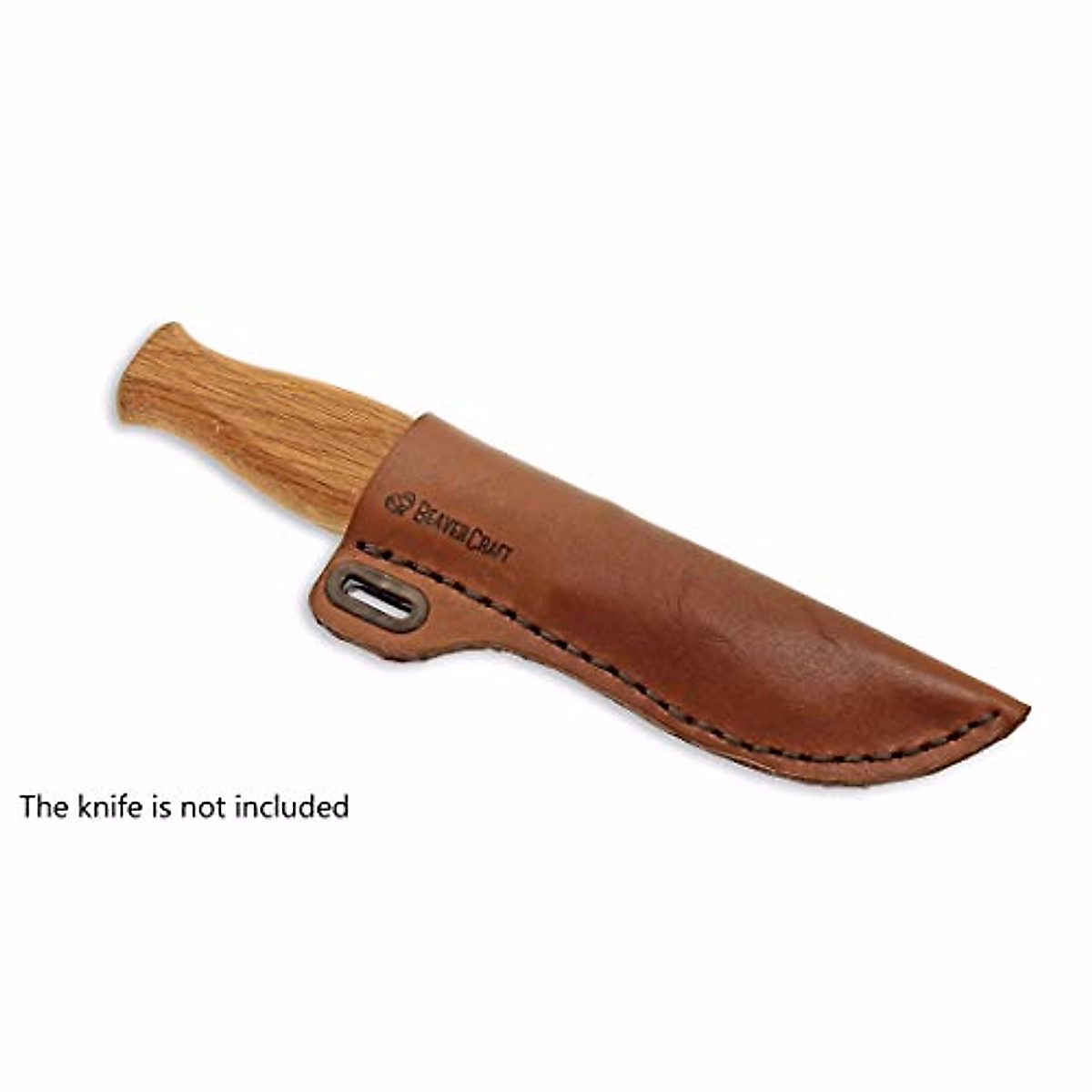 BeaverCraft Knife Leather Sheath SH1 6" x 2.4" Fixed Blade Knife Leather Sheath for Fixed Blade Knives Belt Fits up to 3.5" Blade Knives Genuine Brown Leather Case