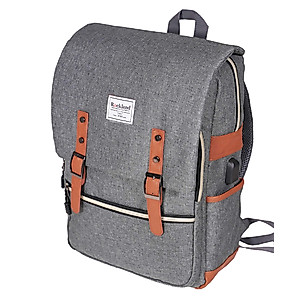 Rockland Heritage USB Laptop Backpack, Grey, Large