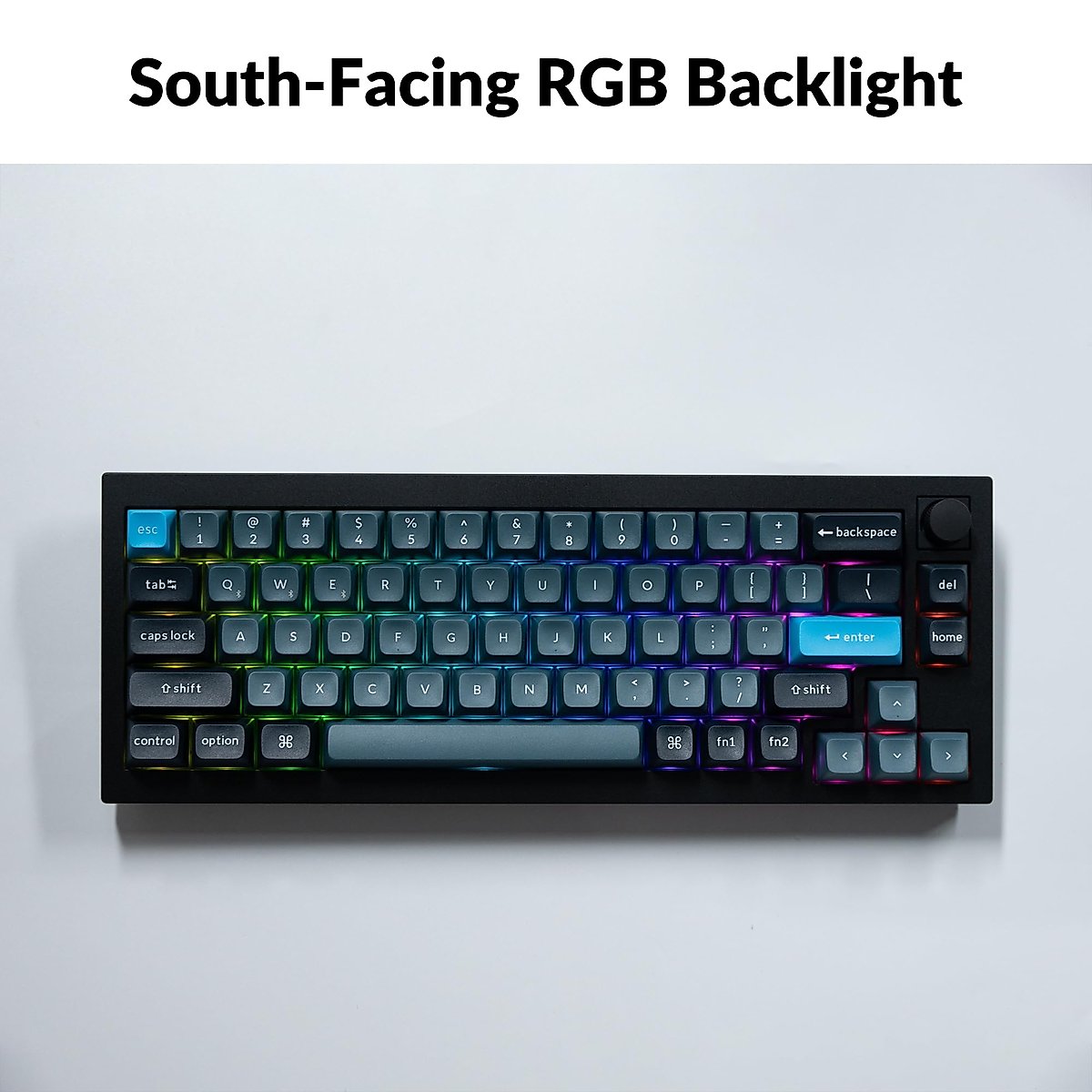 Keychron Q2 Pro Full Metal RGB QMK/VIA Wireless Bluetooth Custom Mechanical Keyboard, Programmable Knob KSA Double-Shot PBT Keycaps, Hot-Swappable K Pro Banana Switches for Mac Windows Linux - Black