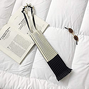 Misaso Japanese Style Pleats Casual Tote Bag Canvas Capacity Shoulder Bag Issey Vertical-Pleats Color Black