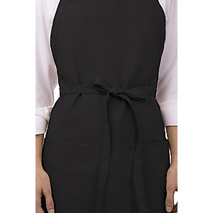 Chef Works Unisex Three Pocket Apron, Black, One Size (2 Pack)